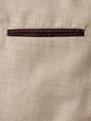 Rubinacci Unstructured Double-breasted Herringbone Virgin Wool, Silk And Linen-blend Blazer