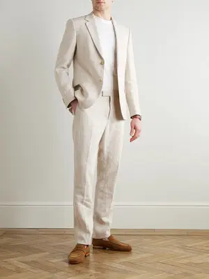 Mr P. Phillip Slim-fit Straight-leg Linen Suit Trousers - Neutrals