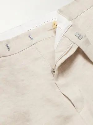 Mr P. Phillip Slim-fit Straight-leg Linen Suit Trousers - Neutrals