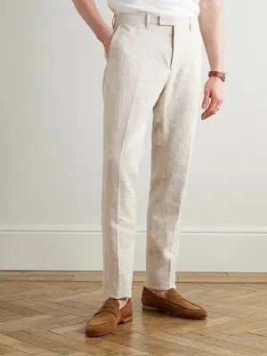 Mr P. Phillip Slim-fit Straight-leg Linen Suit Trousers - Neutrals