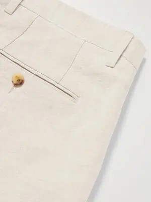 Mr P. Phillip Slim-fit Straight-leg Linen Suit Trousers - Neutrals