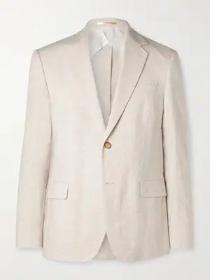 Mr P. Regular-fit Linen Suit Jacket - Neutrals