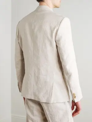 Mr P. Regular-fit Linen Suit Jacket - Neutrals