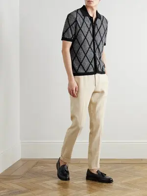 Mr P. Jacquard-knit Organic Cotton-blend Terry Shirt