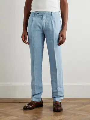 Massimo Alba Ionio2 Straight-leg Pleated Linen Trousers