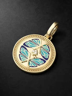 FOUNDRAE Reverie 18-karat Diamond And Ceramic Pendant - Gold
