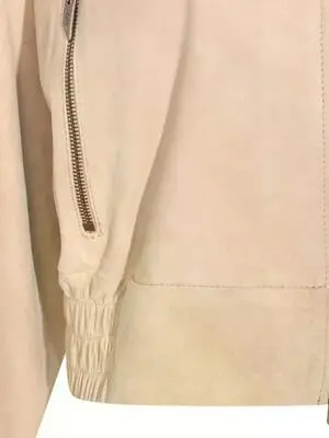 SALVATORE SANTORO Leather Bomber Jacket - Neutrals