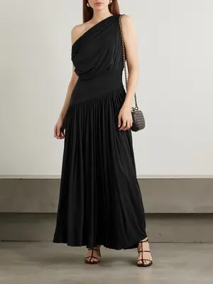 ABADIA Gwen One-shoulder Maxi Dress - Black