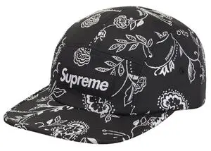 Supreme Floral Jacquard Camp Cap - Black