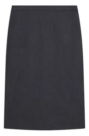 Theory Trace Slim Fit Stretch Wool Skirt - Charcoal Melange