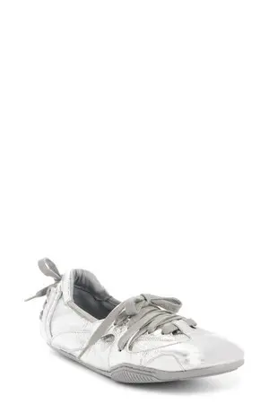 Acne Studios Acne Studios Bilaria Metallic Leather Sneakers Silver/greydnu