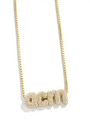 Baublebar Custom Bubble Monogram Necklace - Clear
