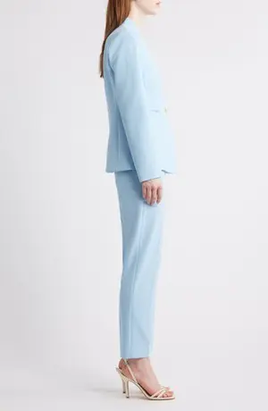 TAHARI ASL Notch Neck One-button Jacket - Ice Blue
