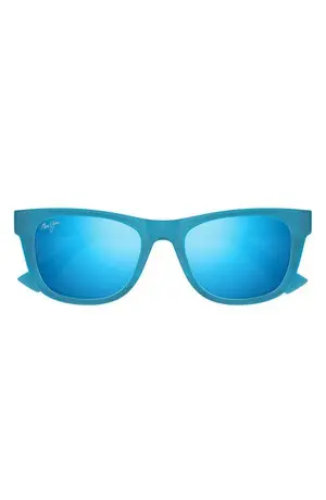 Maui Jim Kaulike Square Sunglasses - Matte Trans Blue/ Blue Hawaii