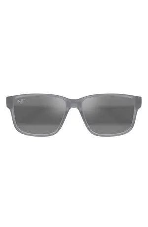Maui Jim 58mm Rectangular Sunglasses - Matte Transparent Grey/ Grey