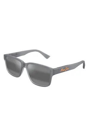 Maui Jim 58mm Rectangular Sunglasses - Matte Transparent Grey/ Grey