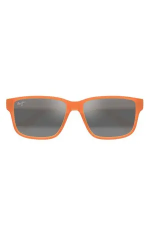 Maui Jim Maui Jim 58mm Rectangular Sunglasses Matte Transparent Orange Grey