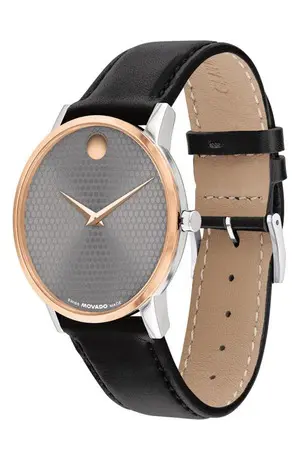 Movado Museum Classic Leather Strap Watch