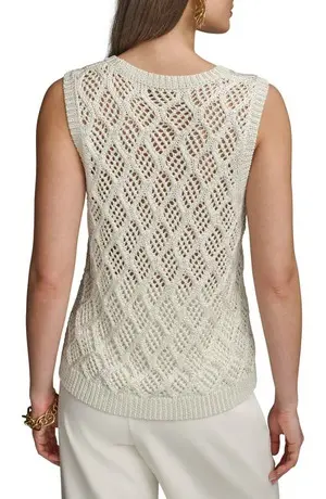 Donna Karan New York Diamond Pattern Sleeveless Sweater