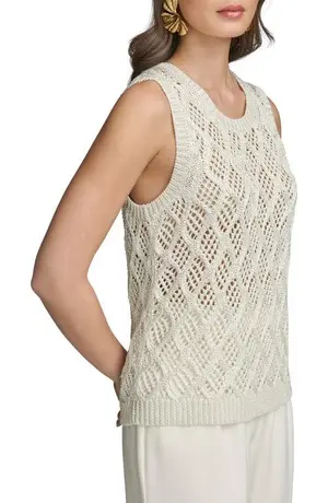Donna Karan New York Diamond Pattern Sleeveless Sweater