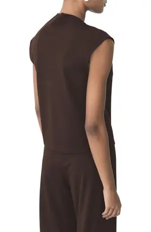 Mango Candela Extended Shoulder Funnel Neck Top