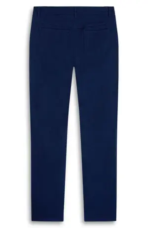 Bugatchi Preston Stretch Linen & Cotton Straight Leg Pants - Navy