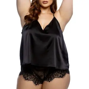 ROMA CONFIDENTIAL Sweet Dreams Camisole & Thong Set - Black