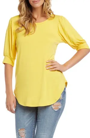 Karen Kane Shirred Sleeve Jersey Top