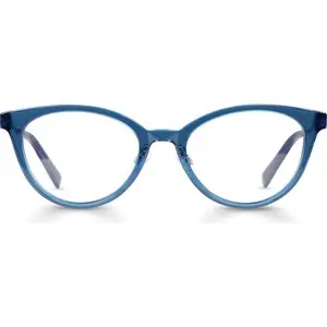 Eyebobs Statuette 51mm Cat Eye Reading Glasses - Lake Blue Crystal / Silver