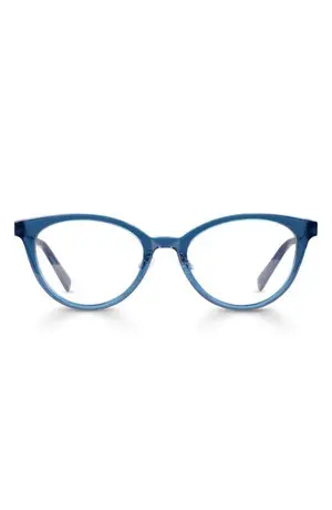 Eyebobs Statuette Cat Eye Reading Glasses - Lake Blue Crystal / Silver
