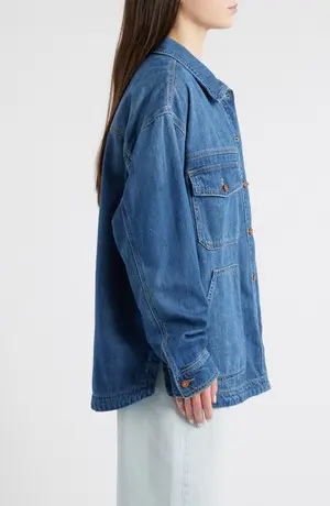 HIDDEN JEANS Oversize Cotton-blend Denim Shirt