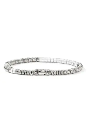 John Hardy Sterling Silver Heishi Bracelet - Silver/ White
