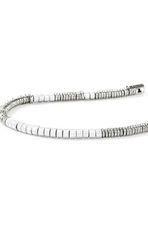 John Hardy Sterling Silver Heishi Bracelet - Silver/ White