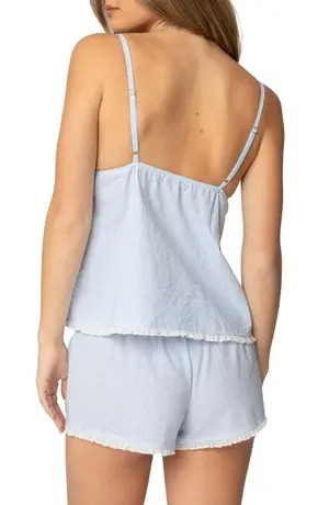EDIKTED Danna Pinstripe Babydoll Camisole - Light-blue