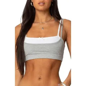 EDIKTED Gracie Layered Bralette - Gray-melange