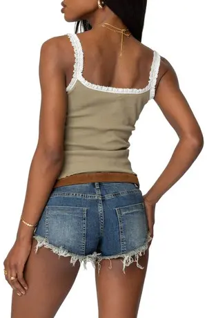 EDIKTED Teagan Rib Camisole - Olive