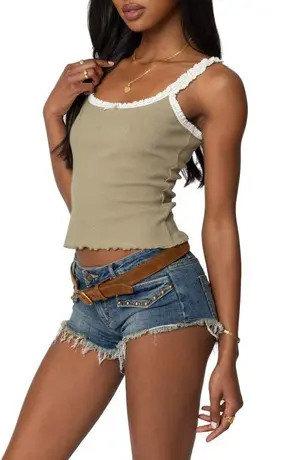 EDIKTED Teagan Rib Camisole - Olive
