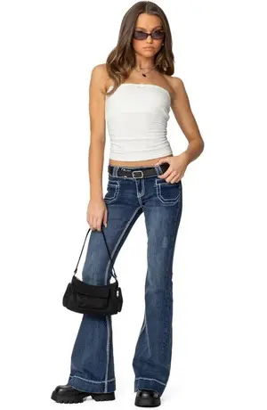 EDIKTED Amarelle Lace Trim Tube Top