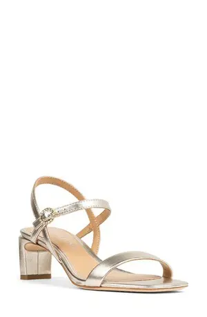 DONALD PLINER Block Heel Sandal - Platinum