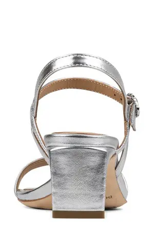 DONALD PLINER Block Heel Sandal - Silver