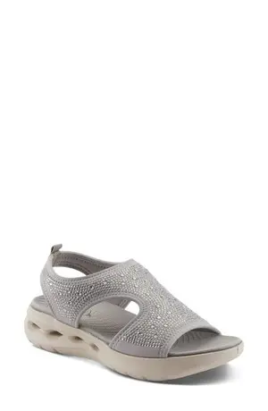 SPRING STEP SHOES Gosselin Rhinestone Wedge Sandals - Grey
