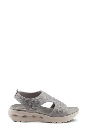 SPRING STEP SHOES Gosselin Rhinestone Wedge Sandals - Grey