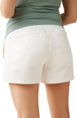 INGRID & ISABEL Maternity Utility Shorts - Off-white