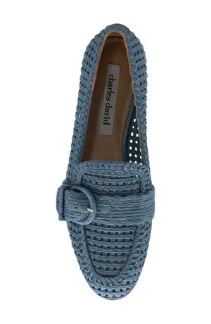 CHARLES DAVID Follies Raffia Loafer - Blue