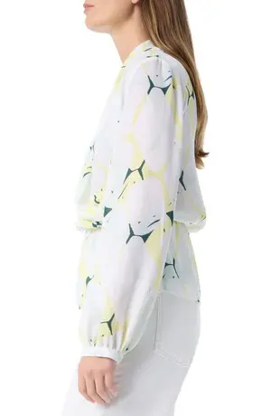DO BY DEE OCLEPPO Margot Abstract Print Faux Wrap Peplum Top