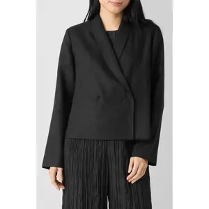 Eileen Fisher Shawl Collar Double Breasted Jacket
