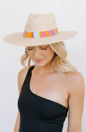 SUNSHINE TIENDA Marta Palm Straw Sun Hat