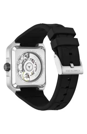 KENNETH COLE Automatic Square Strap Watch - Black