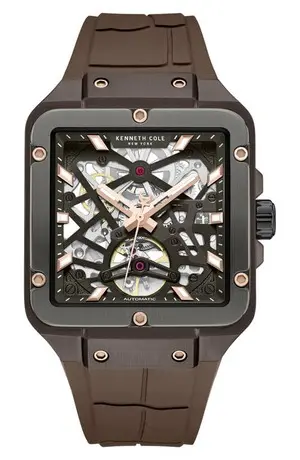 KENNETH COLE Automatic Strap Watch - Brown