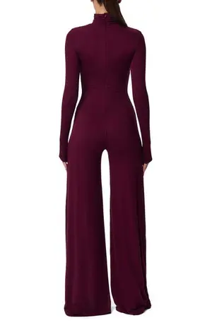 Naked Wardrobe Sculpt Turtleneck Wide Leg Jumpsuit